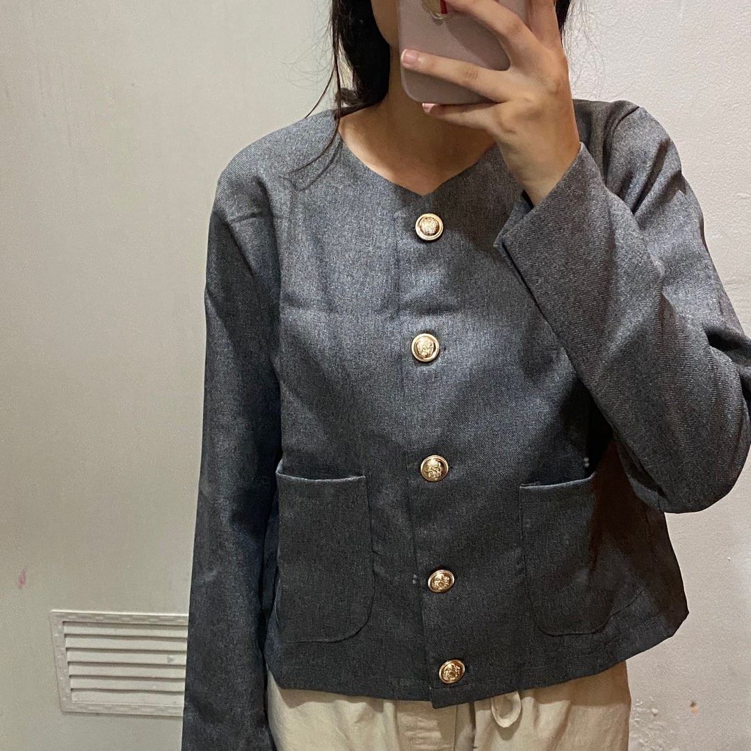 TWINGKLE EIKO outer crop blazer lengan panjang wanita NOT DUMA CLAUDE ...