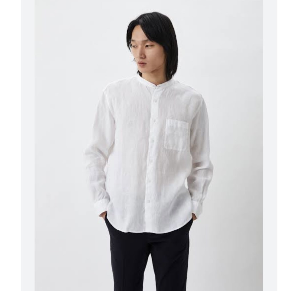 UNIQLO men linen ling sleeve top, Men's Fashion, Tops & Sets, Formal ...