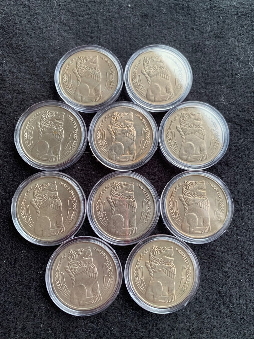 Y481 - Singapore $1 Merlion Dollar Coins (10 Coins), Hobbies & Toys ...