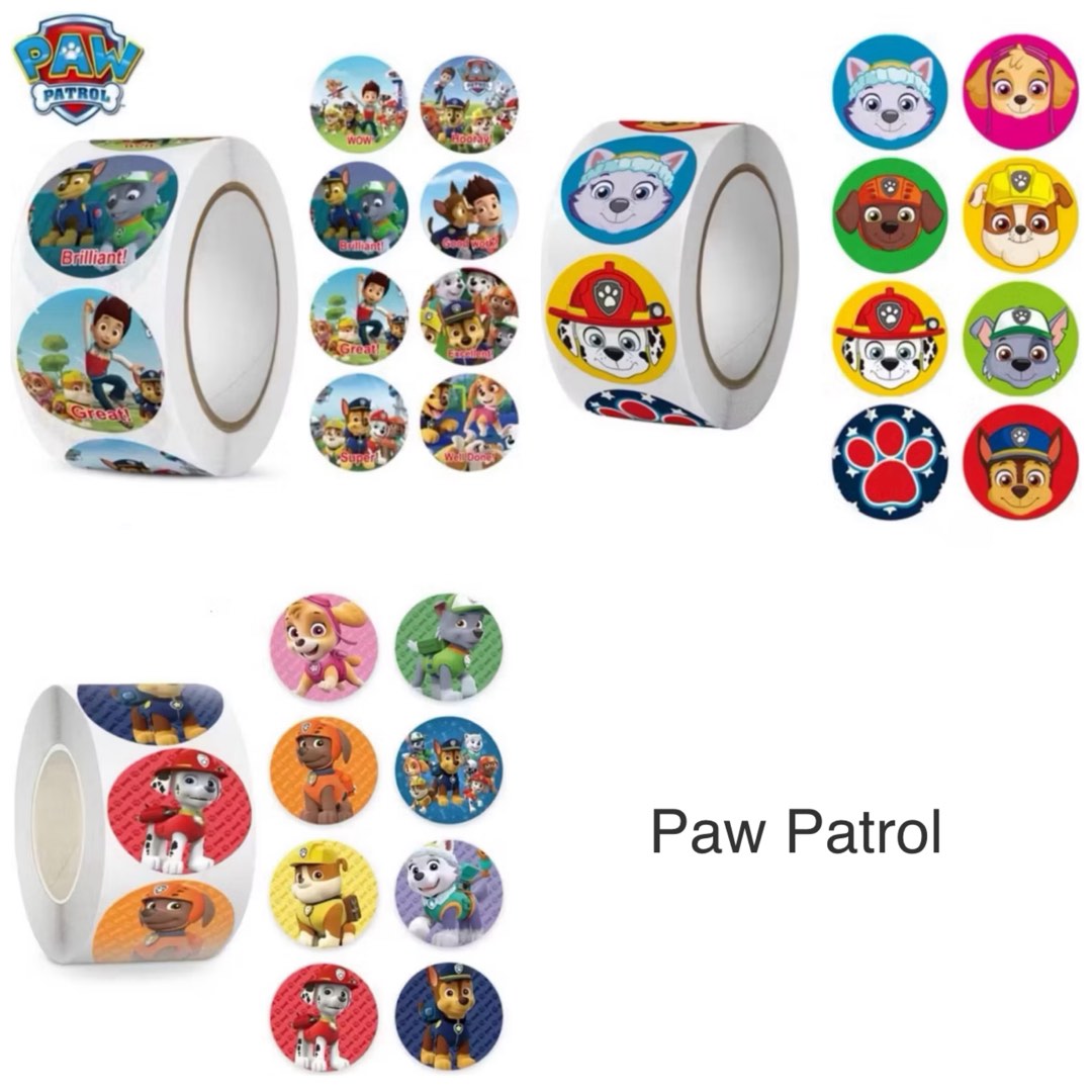 [$2.50 for 50pcs] [$5 for 100pcs] 2.5cm Paw Patrol Motivational Reward ...
