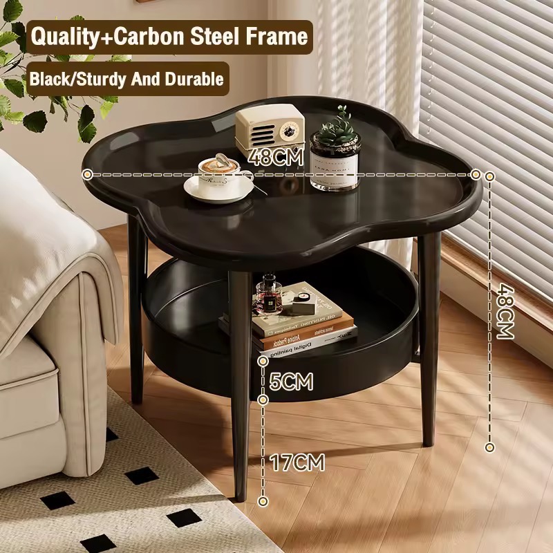 2 Tier Round Flower Table | Rounded Edge Side Table | Bedroom Sofa Side ...