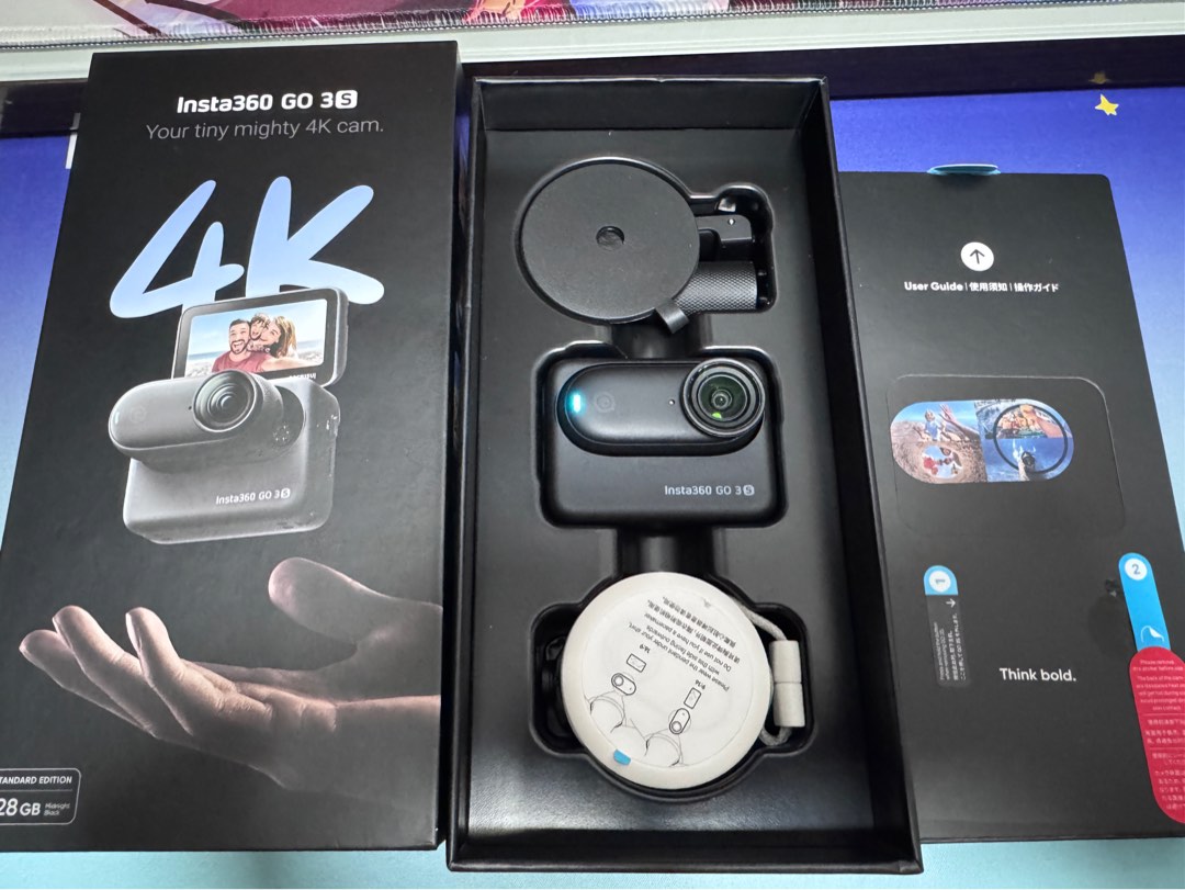 90% New Insta360 Go 3S 128GB 黑色家庭套裝連配件,Filter, 攝影器材, 攝錄機 - Carousell