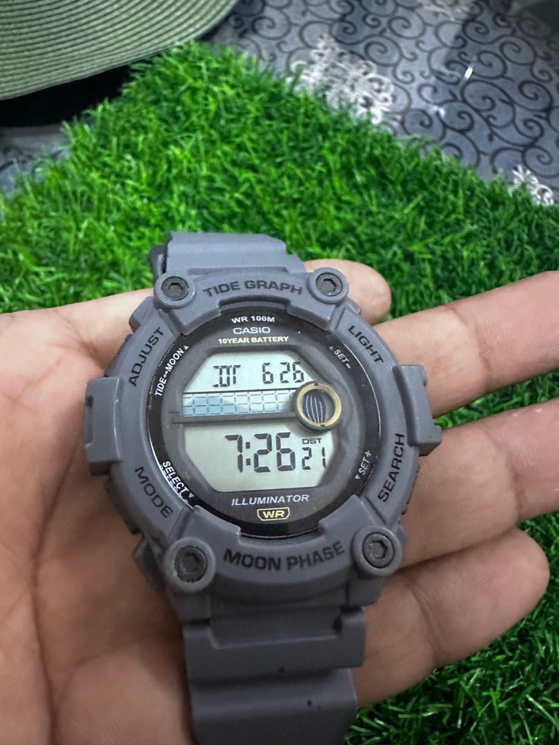 Casio Digital Grey Resin Band Watch WS1300H-8A, Men's Fashion, Watches ...