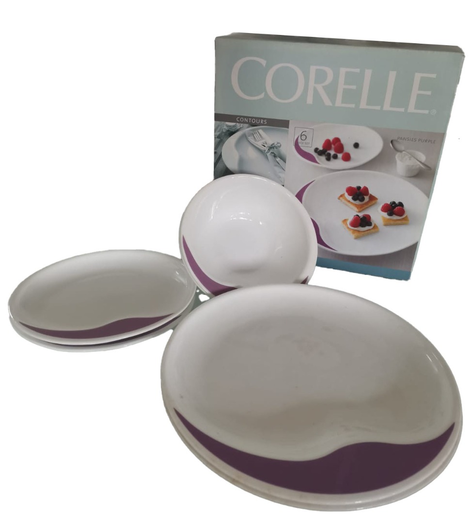 Corelle Contours Pansies Purple Dinnerware, Furniture & Home Living ...