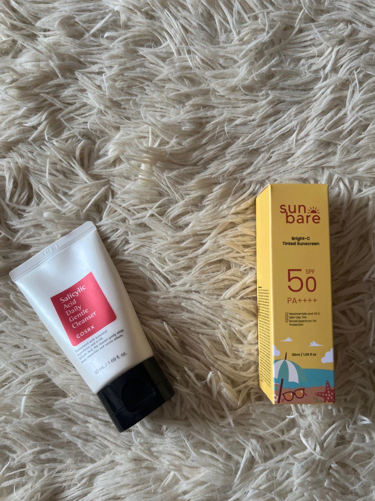 COSRX CLEANSER & SUNBARE TINTED SUNSCREEN ( sold together ) , Beauty ...