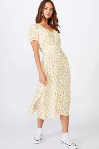 Cotton On Women - Woven Chloe Puff Sleeve Midi Dress - Chloe daisy ...