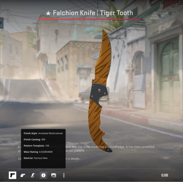 Falchion Knife | Tiger Tooth (Factory New) csgo, cs2, Video Gaming ...