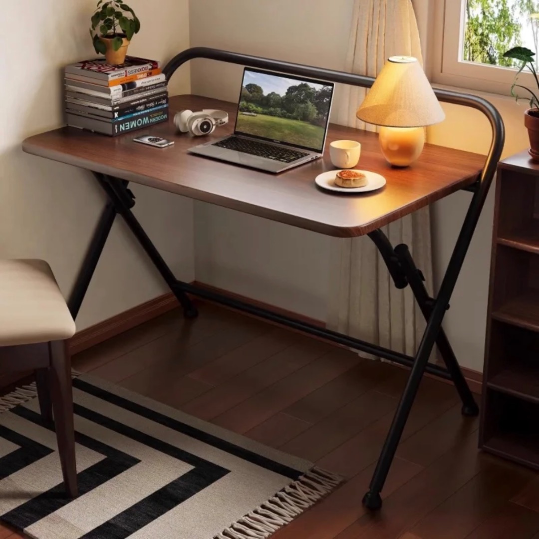 Foldable Home Laptop Desk | X-Frame Metal Study Desk | Small Space ...