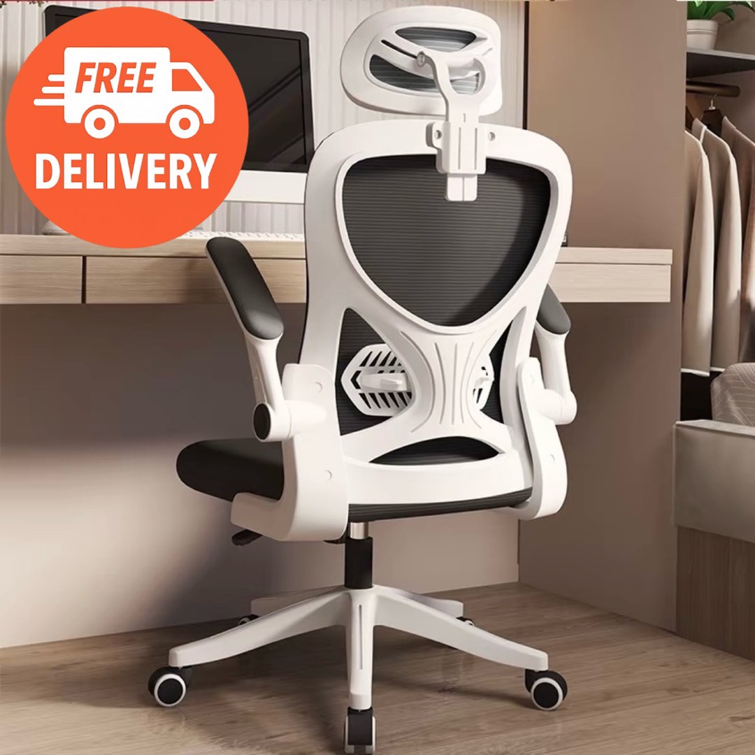 [FREE DELIVERY] Adjustable Headrest Mesh Office Chair | Ergonomic ...
