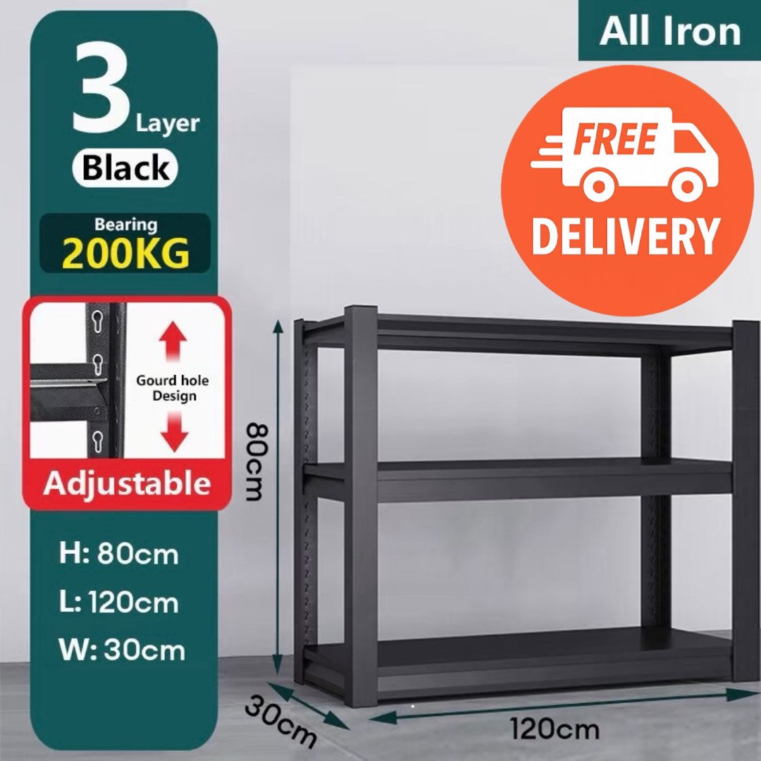 [FREE DELIVERY] Heavy Duty Metal Storage Shelf | Boltless Steel Rack ...