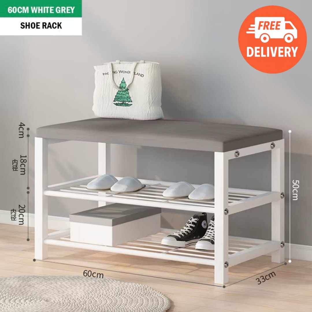 [FREE DELIVERY] Padded Shoe Rack Bench | Entryway Shoe Storage Bench ...