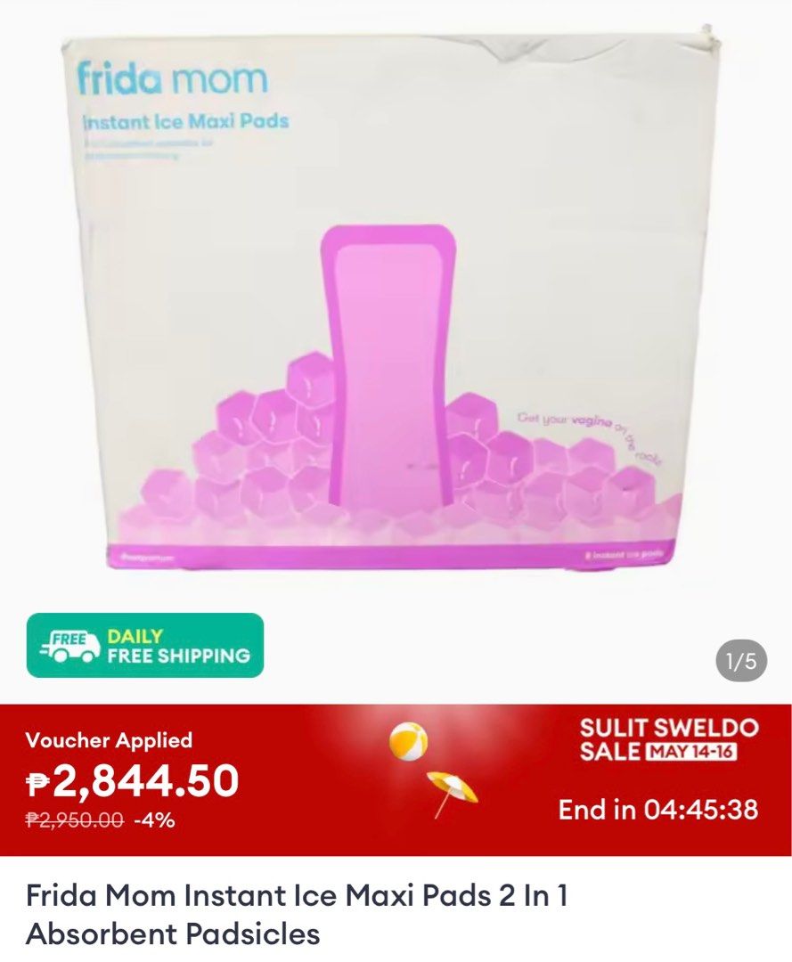 Frida Mom 2-in-1 Postpartum Pads, Absorbent Perineal Ice Maxi Pads ...