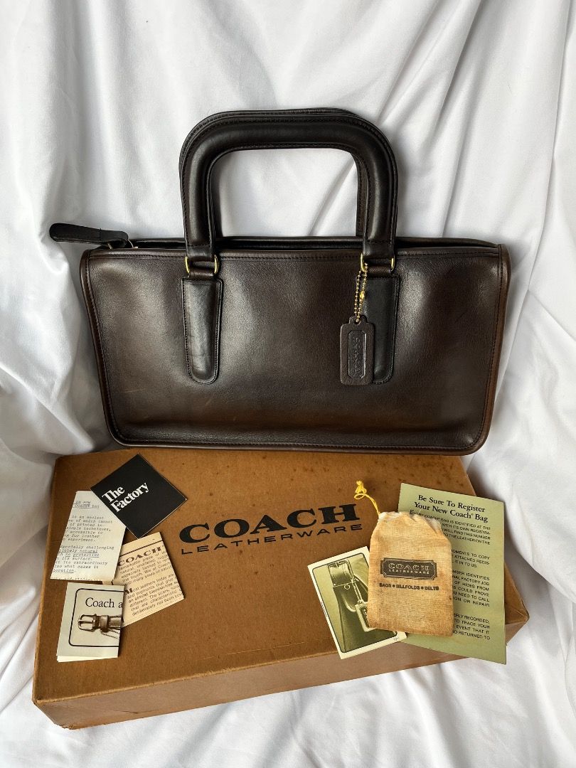 RESERVED! Glue-in Era Vintage Coach Slim Satchel Compact 9425 in Mocha ...