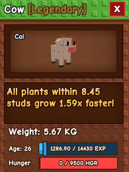 Grow a Garden legendary cow, Video Gaming, Video Games, Others on Carousell