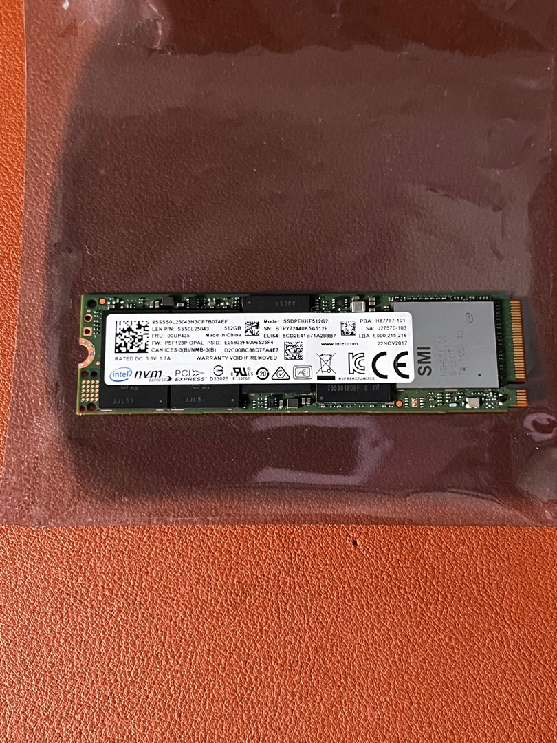 Intel Pro 6000p Series 512GB SSD, Computers & Tech, Parts & Accessories ...