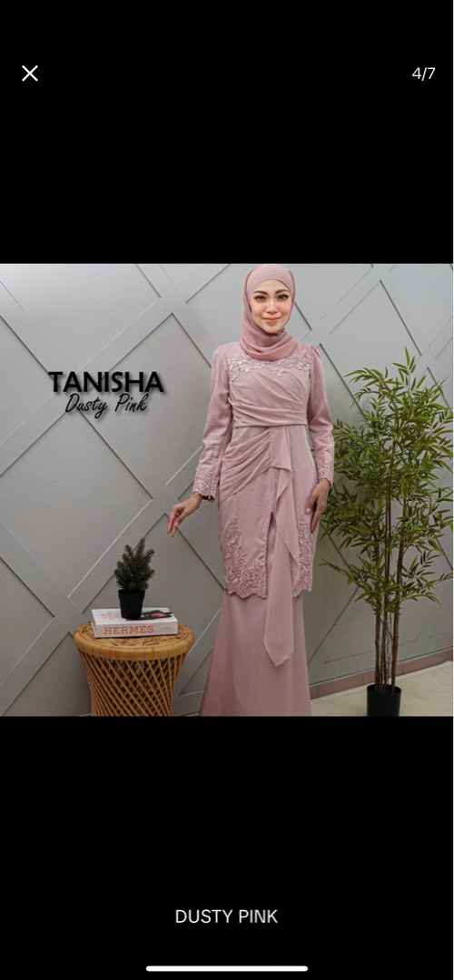 Kurung Tanisha by Gerobok Gaga(Dusty Pink), Women's Fashion, Muslimah Fashion, Baju Kurung ...