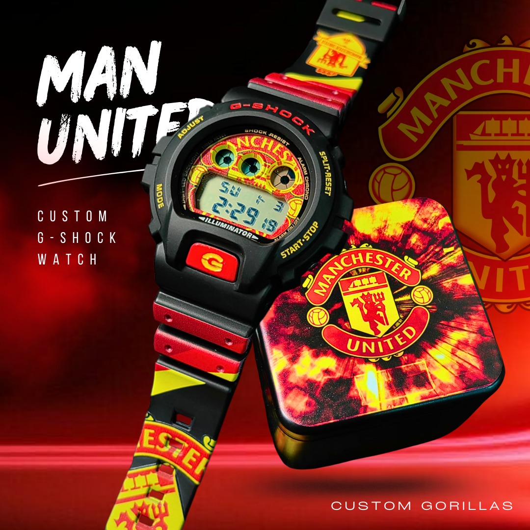 Manchester United Custom Design FC DW-6900 G Shock Black Watch | Custom ...