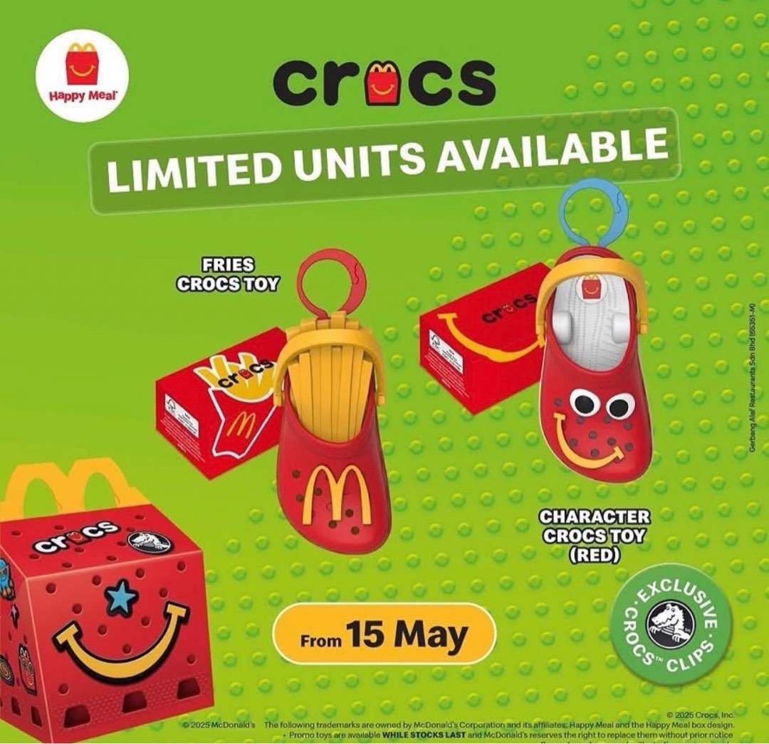 McDONALD'S x CROCS HAPPY MEAL COLLECTIBLES, Announcements on Carousell