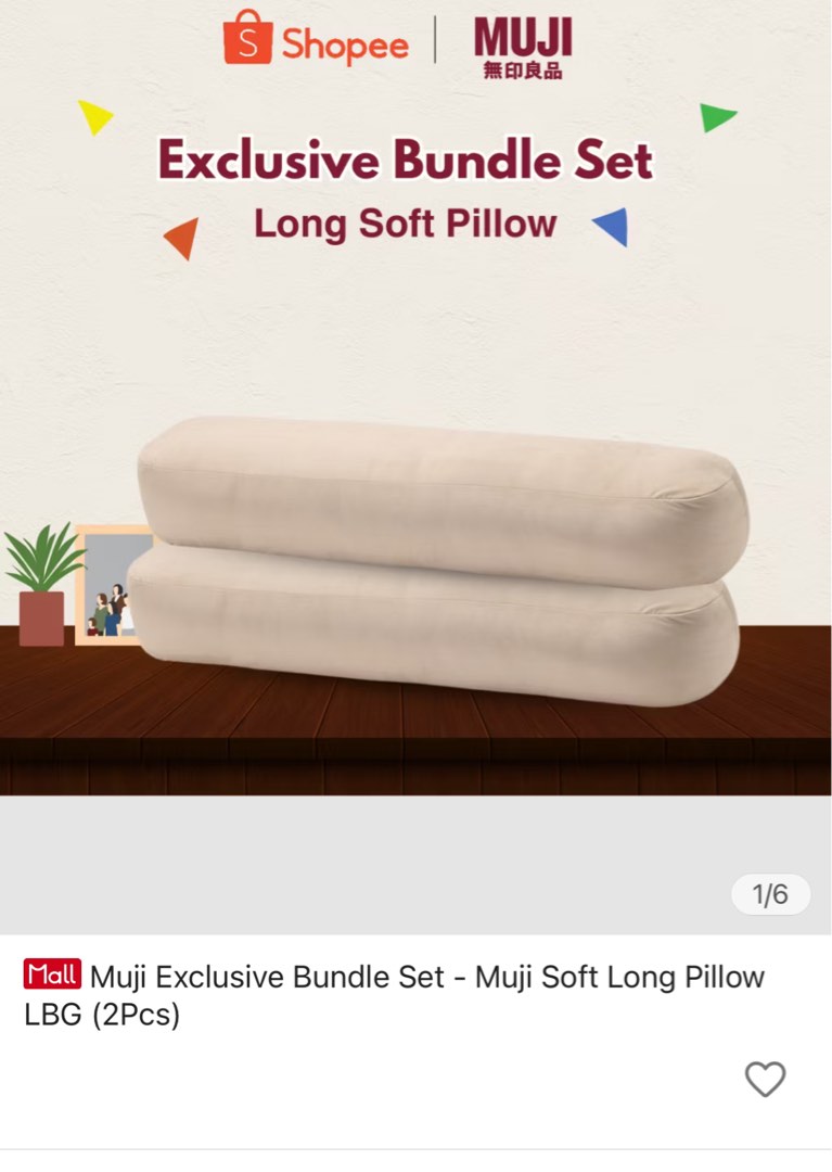 Muji Soft Long Pillow LBG, Furniture & Home Living, Furniture, Other ...