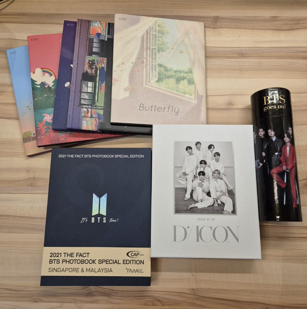 OFFICIAL FULL SETS BTS Collectibles (Lyric books, SG Photobook, Dicon w ...