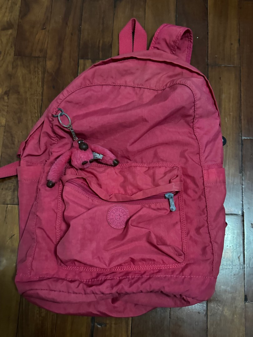 Original Pink Kipling Backpack, Women's Fashion, Bags & Wallets ...