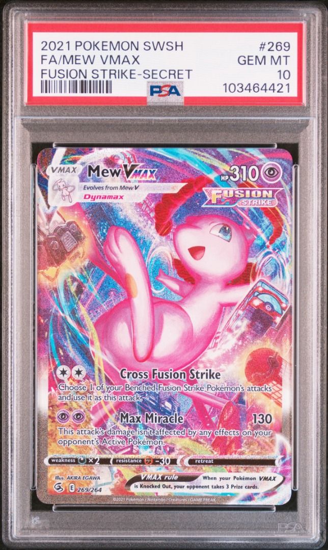 [Pokemon] Fusion Strike - PSA 10 Mew VMAX (Alternate Art Secret RARE) 269/264, Hobbies & Toys ...