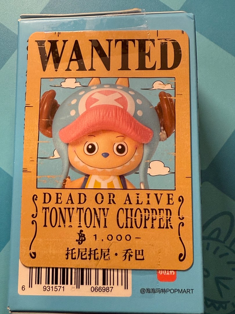 Popmart Labubu x One Piece Tony Tony Chopper, Hobbies & Toys, Toys ...