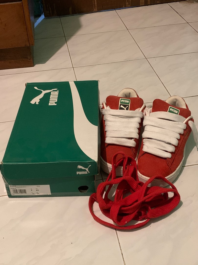 PUMA SUEDE XL RED / MERAH / SUEDE, Fesyen Pria, Sepatu , Sneakers di ...