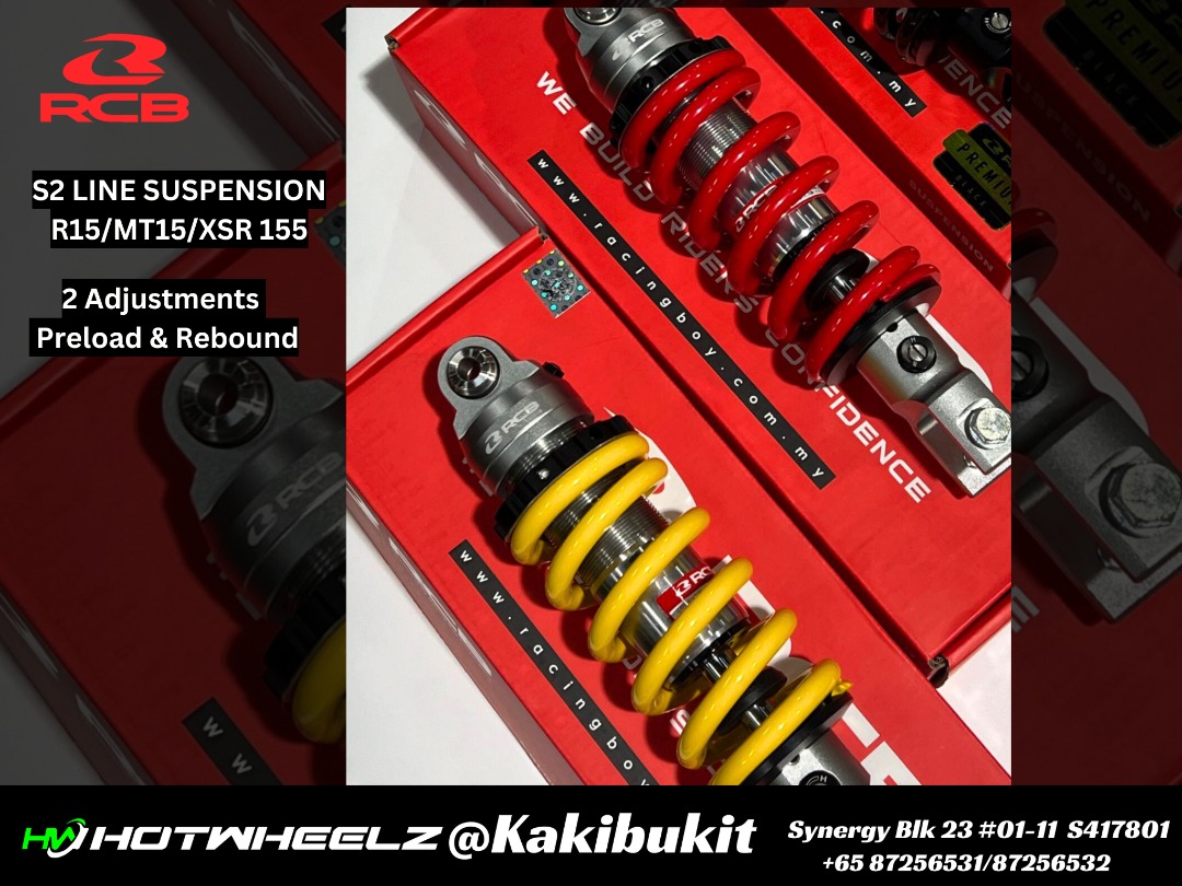 RCB S2 LINE SUSPENSION-YAMAHA R15/MT15/XSR155, Motorcycles, Motorcycle ...