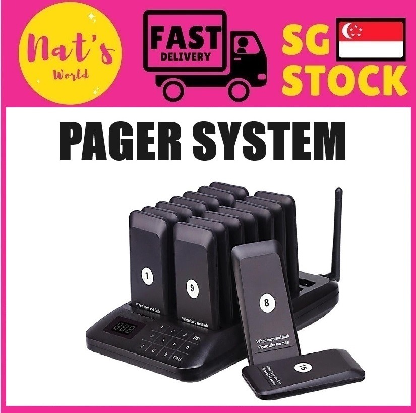 Restaurant Pager Calling System With 16 Pager Receivers For Clinic Food ...