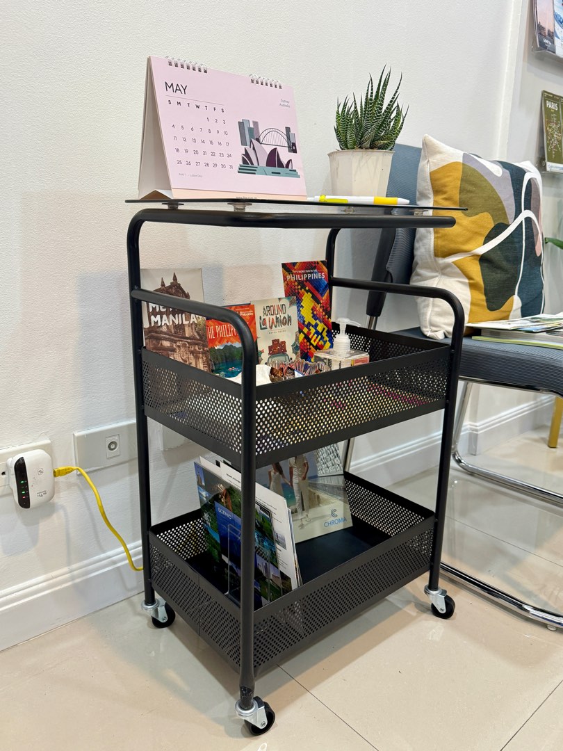 Rolling side table cart, Furniture & Home Living, Furniture, Tables ...