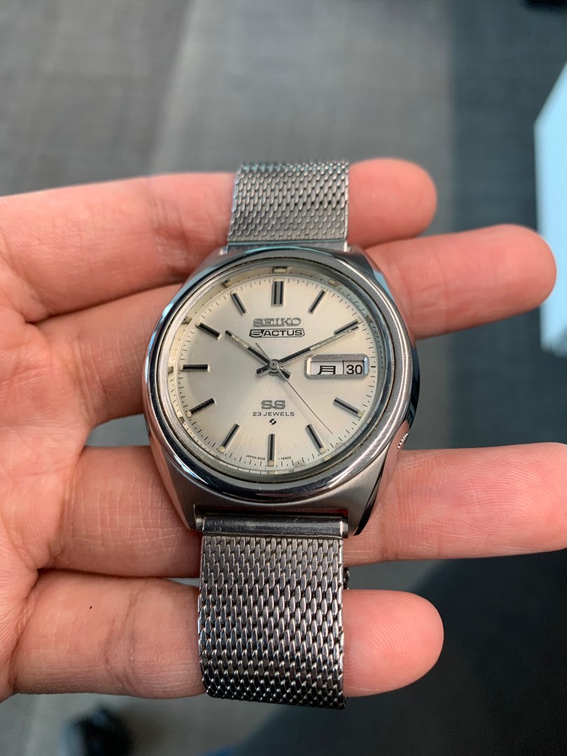 Seiko 5 Actus SS 23 jewels automatic 6106-7520 grey sunburst dial kondisi istimewa mulus, Fesyen ...