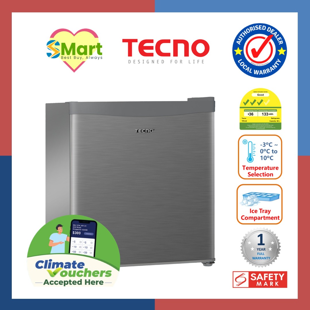 Tecno 3 Tick (TFR-49) 48L Mini Bar Fridge, (TFR-100) 100L Bar Fridge ...