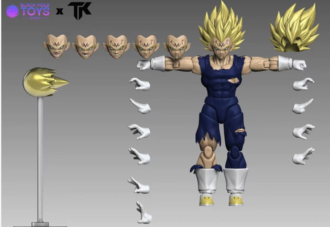 TK X Black Hole Toys SHF Dragonball Majin Vegeta Variation Figure, Hobbies & Toys, Toys & Games ...