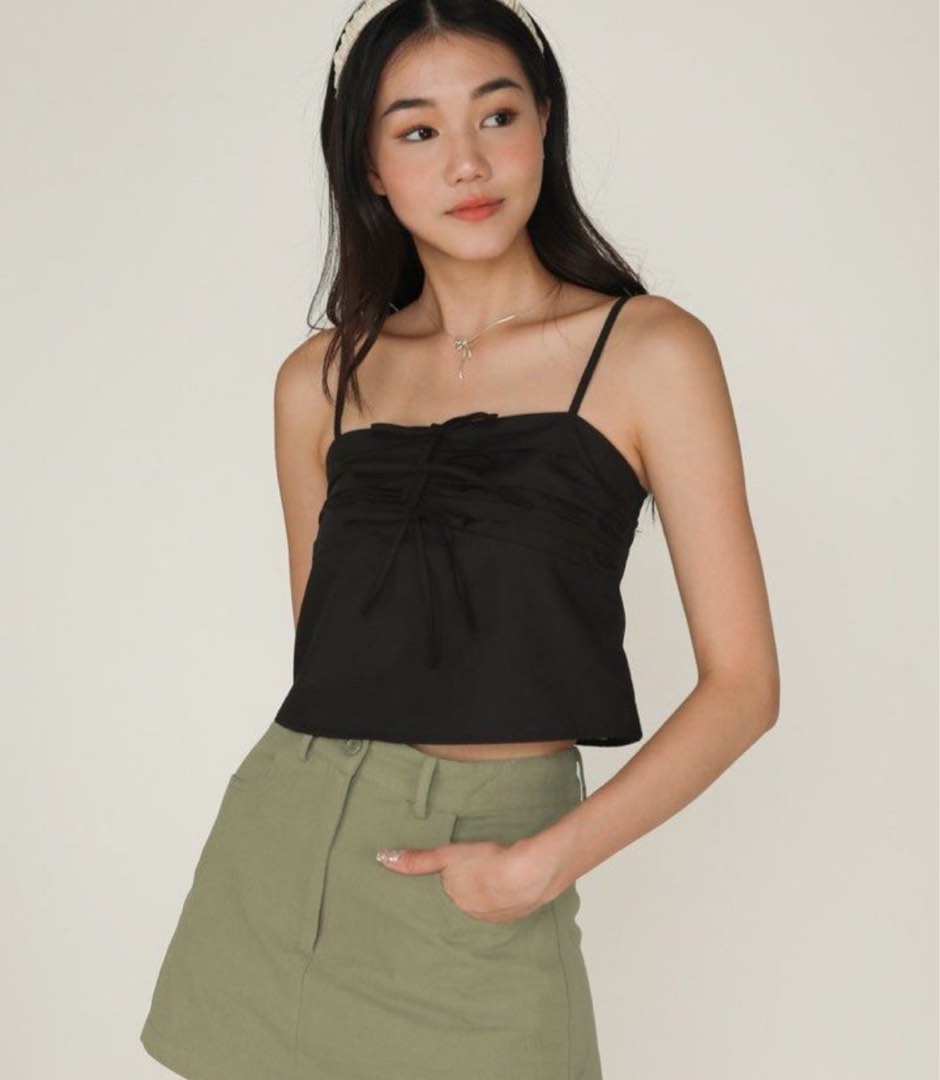 TTR Gigi Ribbon Spag Top In black, Women's Fashion, Tops, Sleeveless on ...