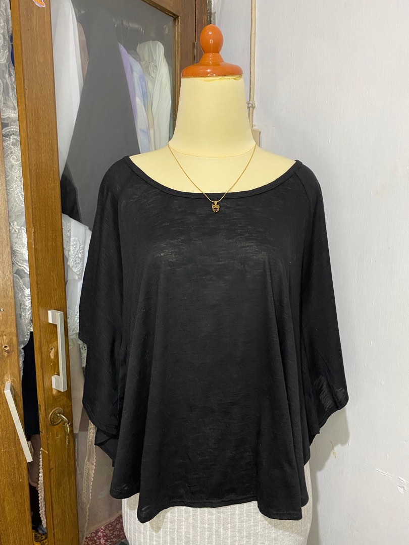 Ultra flirt t shirt batwing black, Fesyen Wanita, Pakaian Wanita ...
