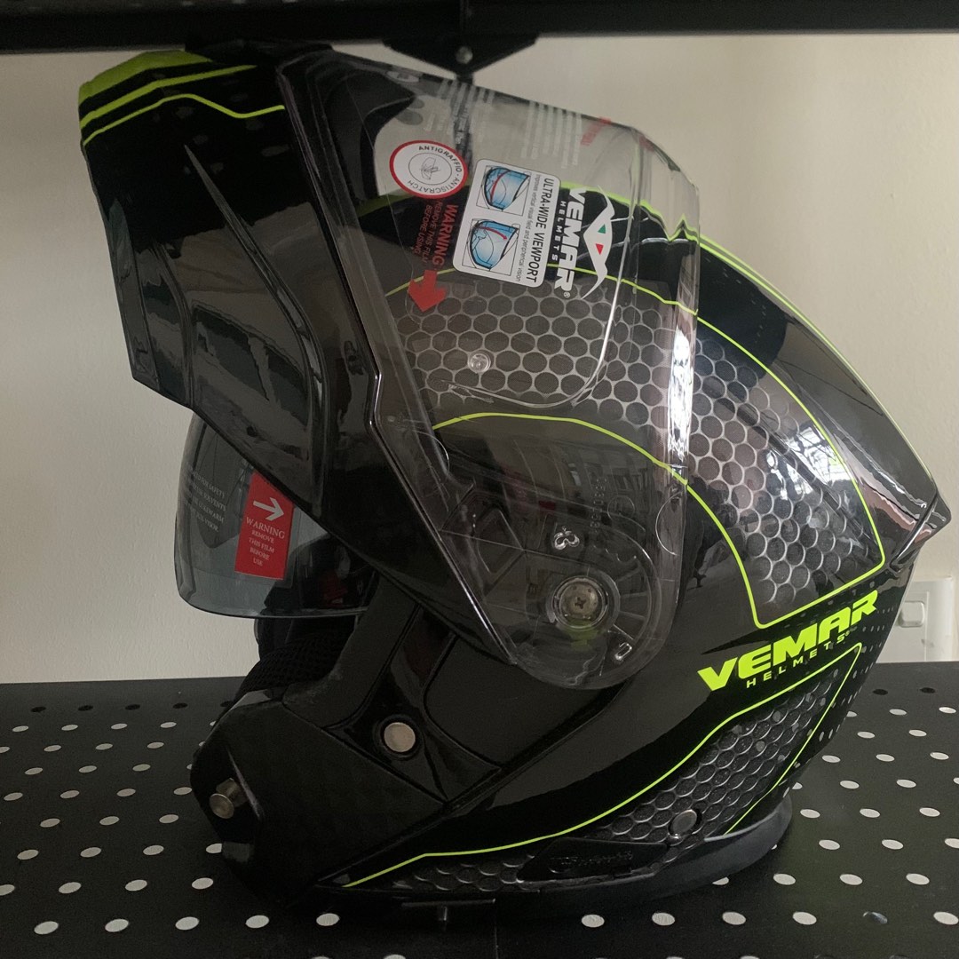 Vemar Flip Up Motorcycle Helmet PSB Approved, Motorcycles, Motorcycle ...