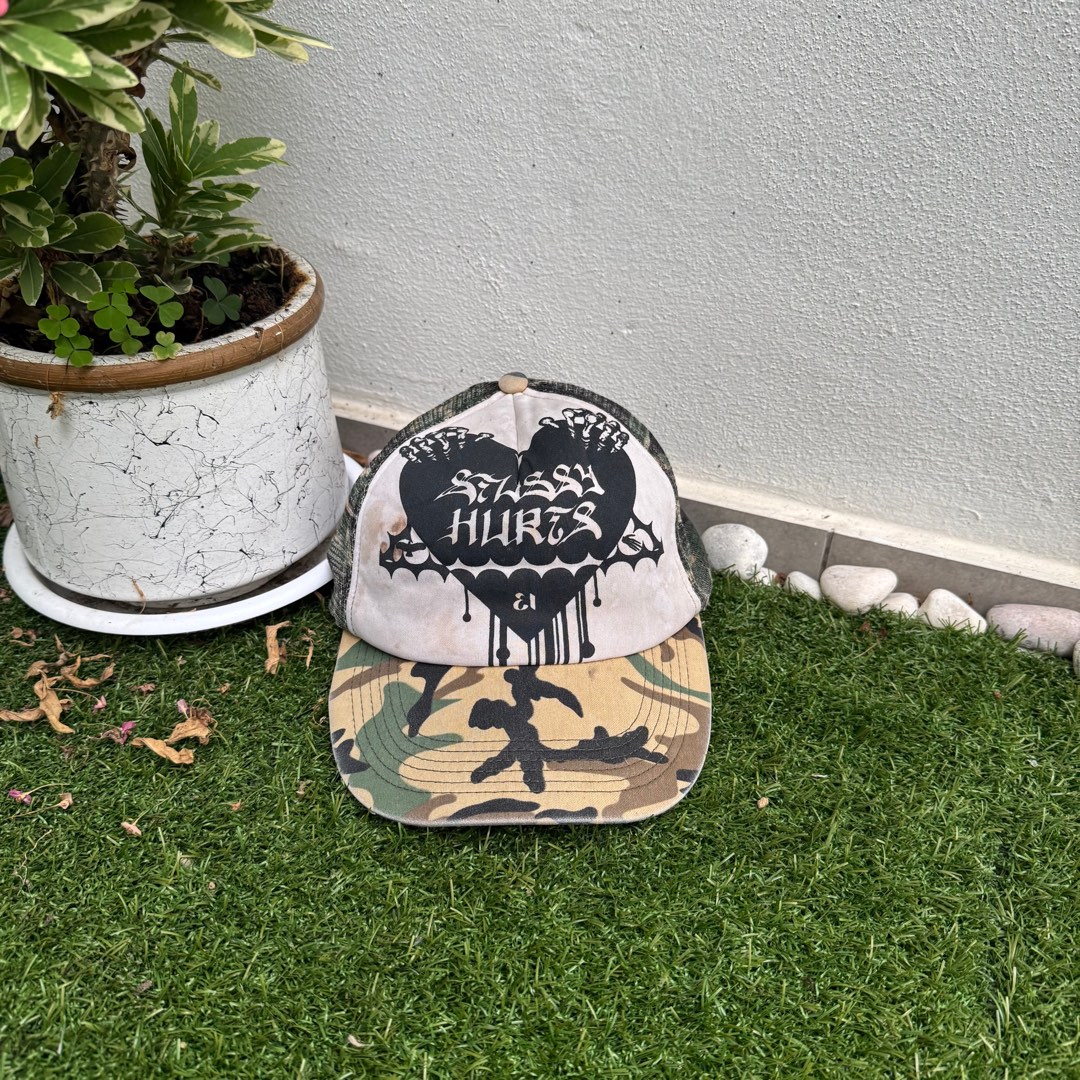 Vintage Stussy Hurts Camo Trucker Cap, Men's Fashion, Watches ...
