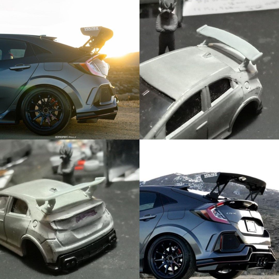 Voltex type 2 for hot wheels tomica honda FL5 FK2 FK8 type R resin ...