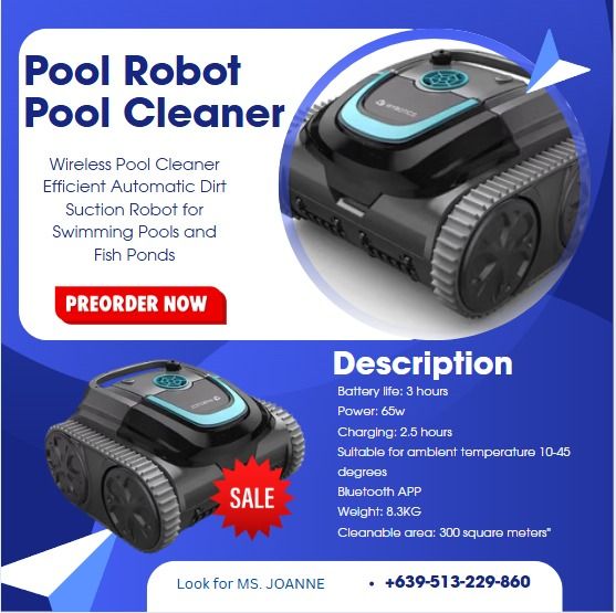 Wireless Pool Cleaner Efficient Automatic Dirt Suction Robot for ...