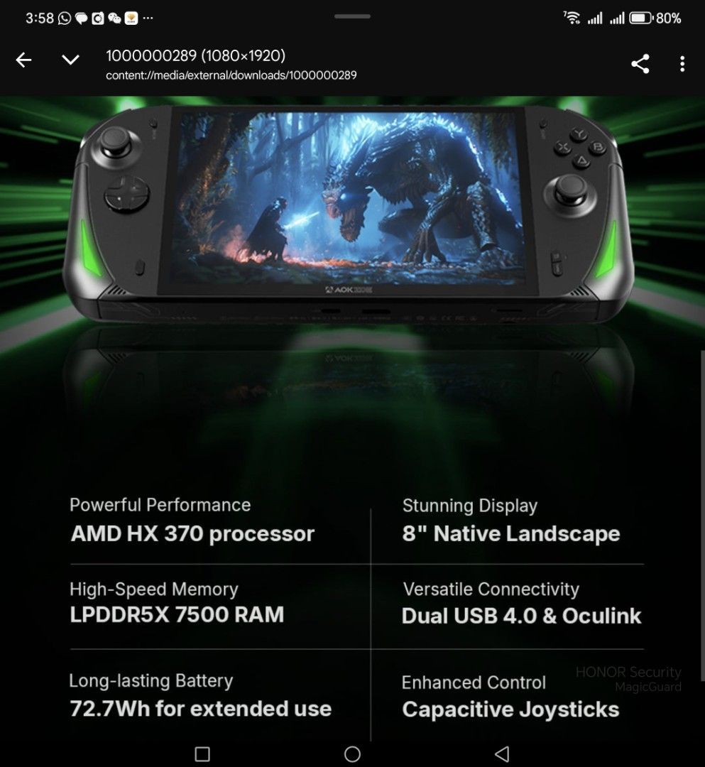 (Authorised Dealer) New Product ! AOKZOE A1X 8" VRR Full HD 120hz ...