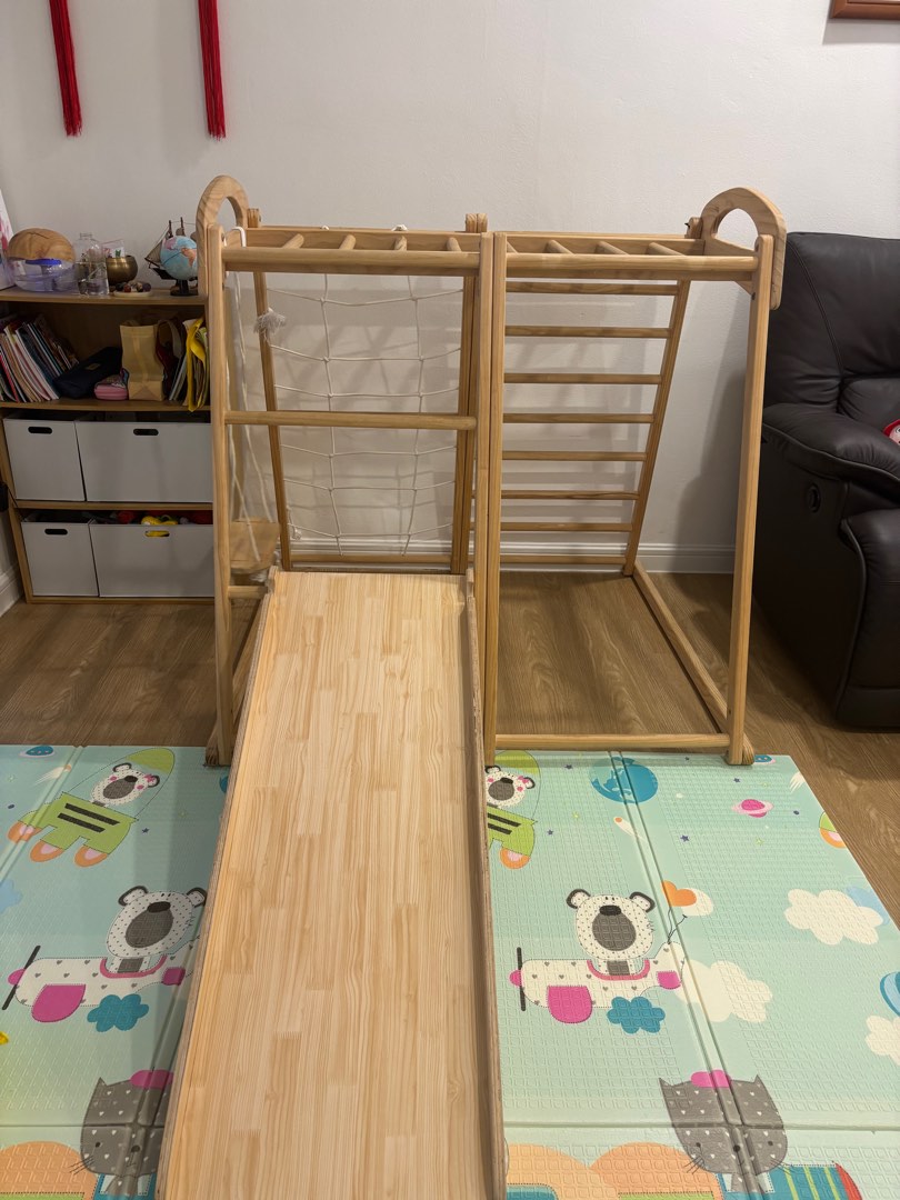 Baby indoor rock climbing set with slide and swing, Babies & Kids, Baby ...