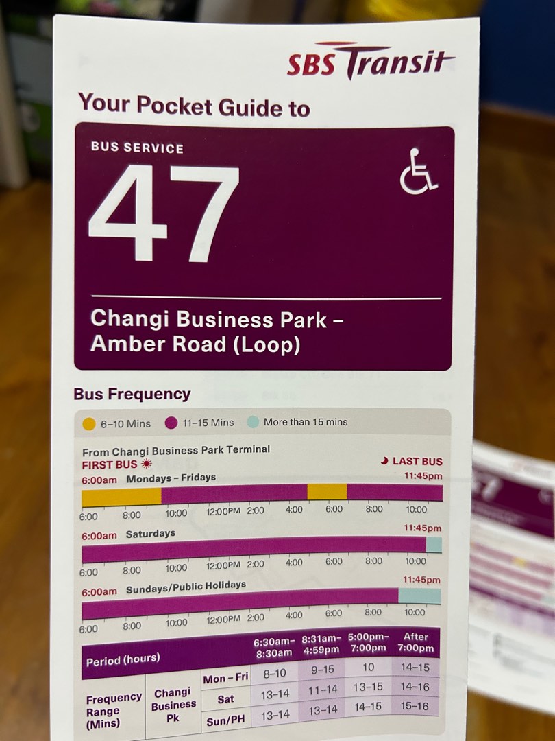Bus Service 47 - Changi Biz Park TER to Amber Road Loop - Your Pocket ...