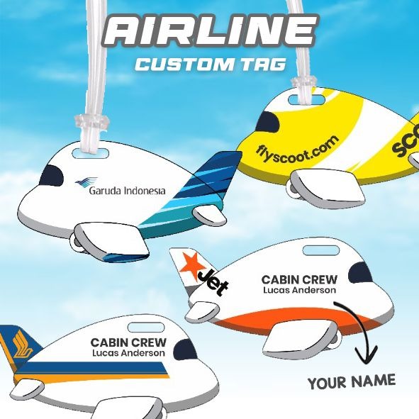CABIN CREW PILOT STEWARDESS SIA SINGAPORE AIRLINES JETSTAR BAG TAG ...