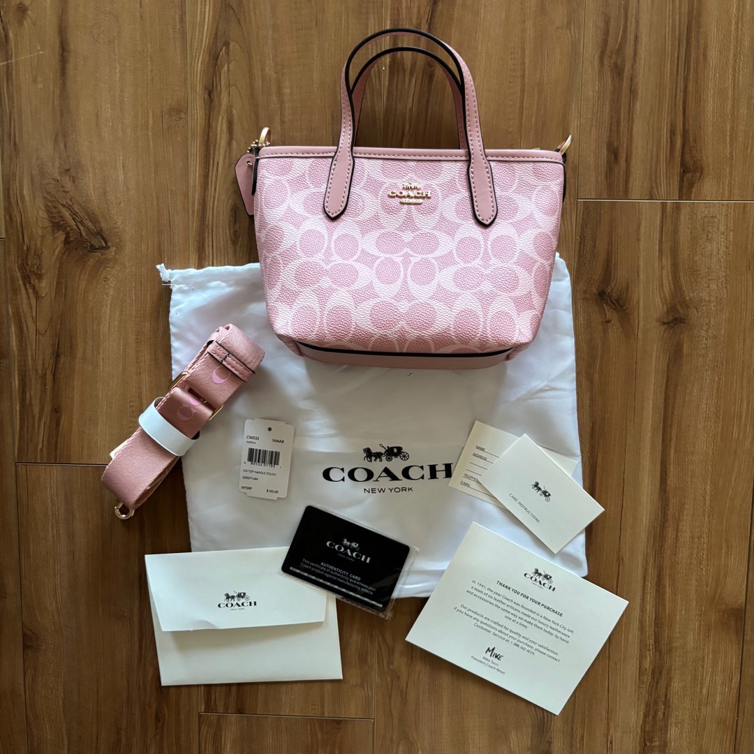 Coach Mini City Tote Crossbody Pink, Luxury, Bags & Wallets on Carousell