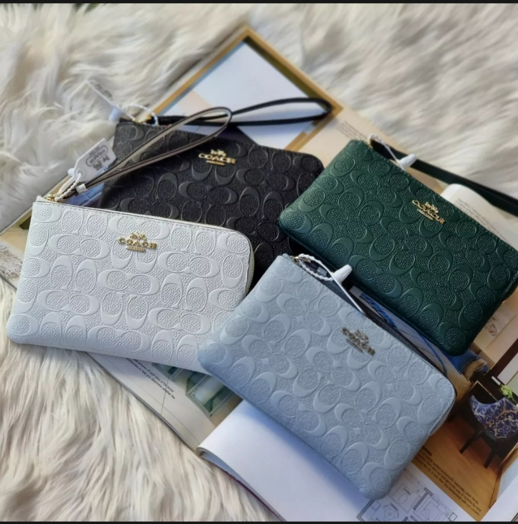Coach Women's Wristlet - C6879 Corner Zip Top Wristlet in Signature ...