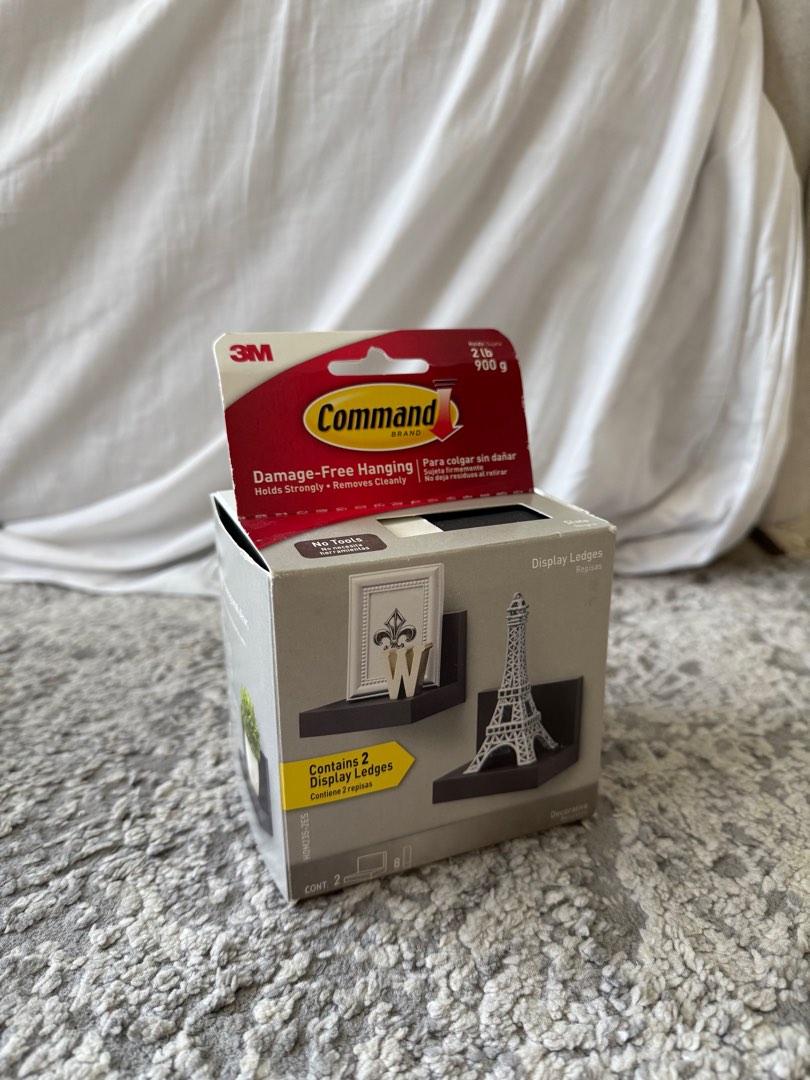 Command Black 4" Floating Wall Ledges shelves x 9 - Holds 2 lbs ...