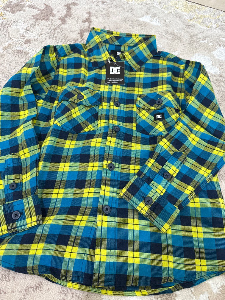 DC Checkered Shirt 5, Babies & Kids, Babies & Kids Fashion on Carousell
