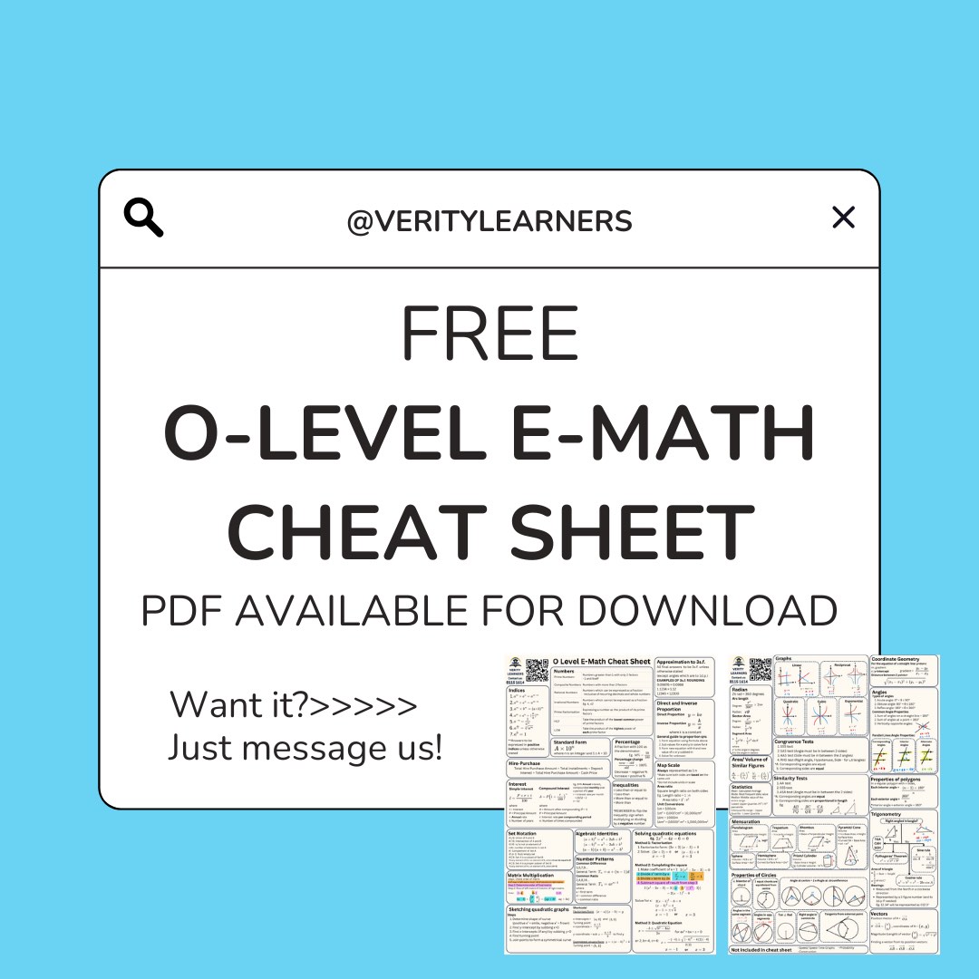 FREE O Level E-Math Cheat Sheet, Hobbies & Toys, Books & Magazines ...