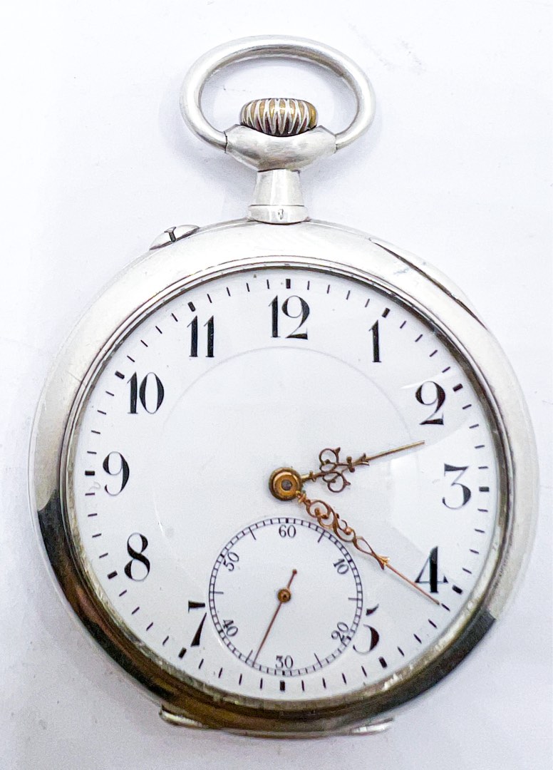 IWC silver 900 51.5mm double hunter pocket watch, Men's Fashion ...
